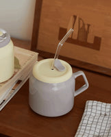 Ceramic Straw Cup with Handle – Bluewhite